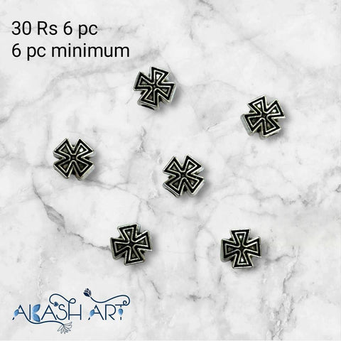 Metal Clover beads | Size : 7mm | 6pcs – Akash Art Jewellers